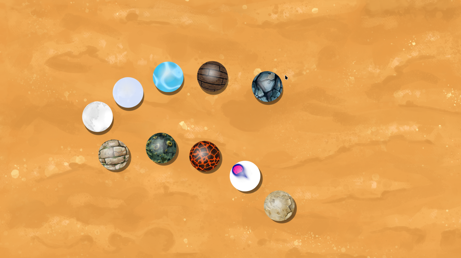 2d Spheres/Marbles/Balls with Rotation Animation Asset